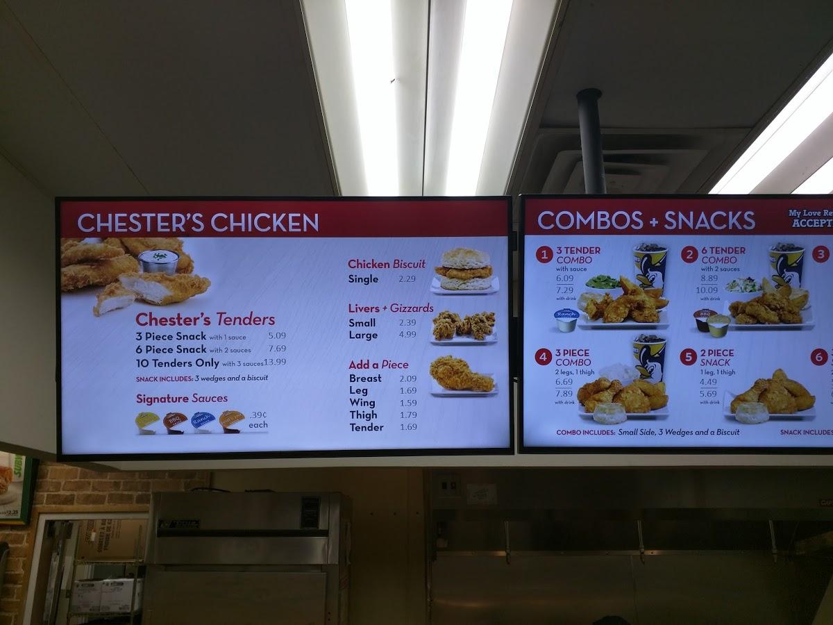 Menu at Chester's Fried Chicken restaurant, Newton