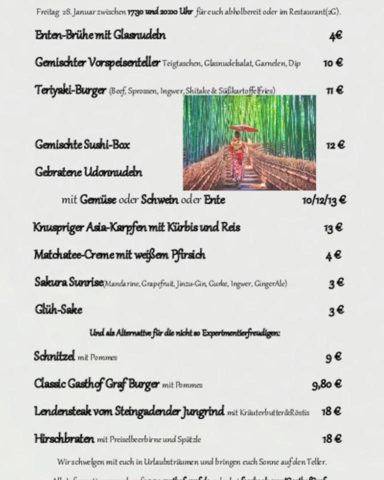 Speisekarte von Gasthof Graf restaurant, Steingaden
