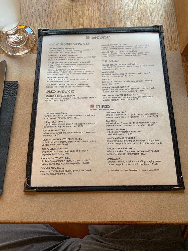 Menu at Orchard Restaurant, Frederick
