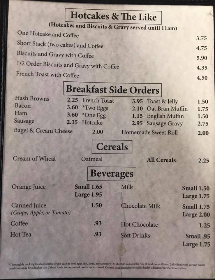 Menu at Tumbleweed Café cafe, Broken Bow