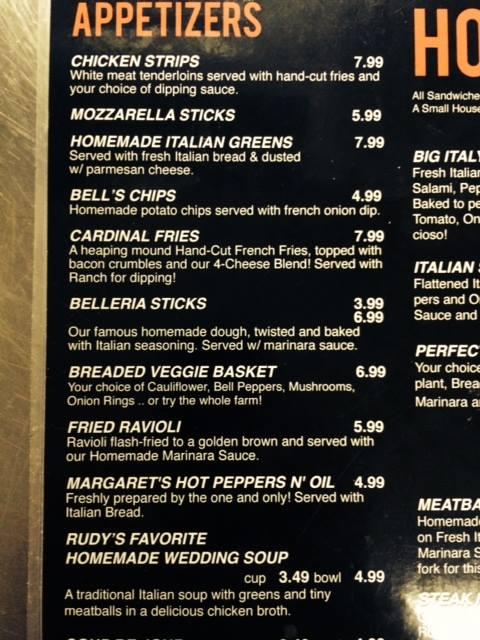 Menu at Belleria Pizza & Italian Restaurant Canfield, Canfield, 584 E ...