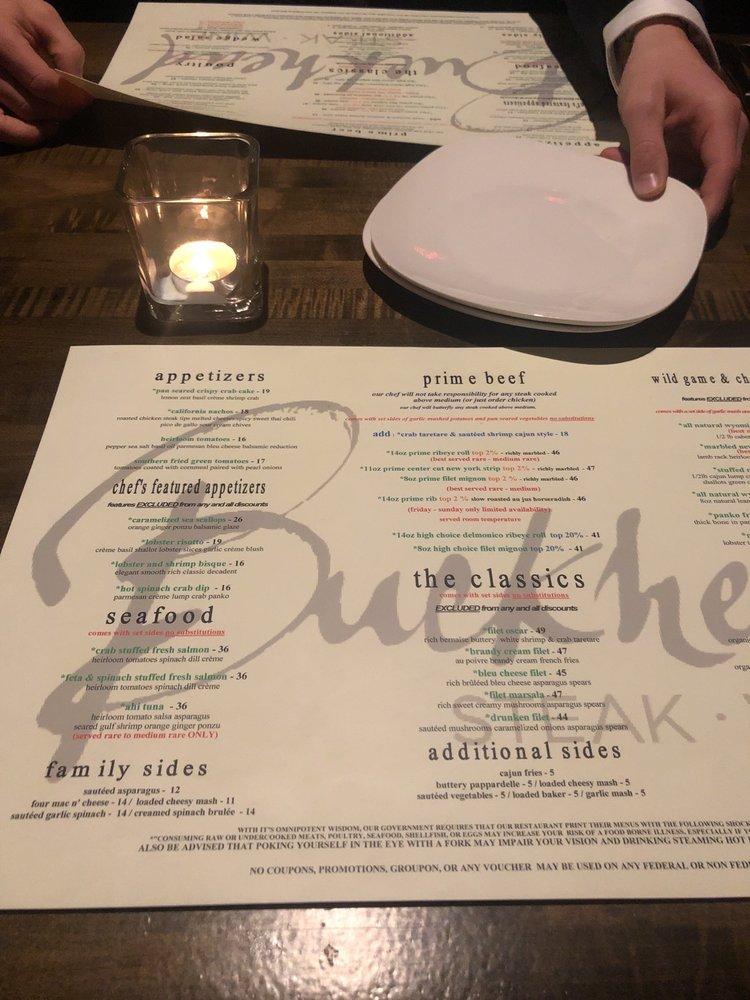 Menu at Buckhead Steak & Wine steakhouse, Columbus