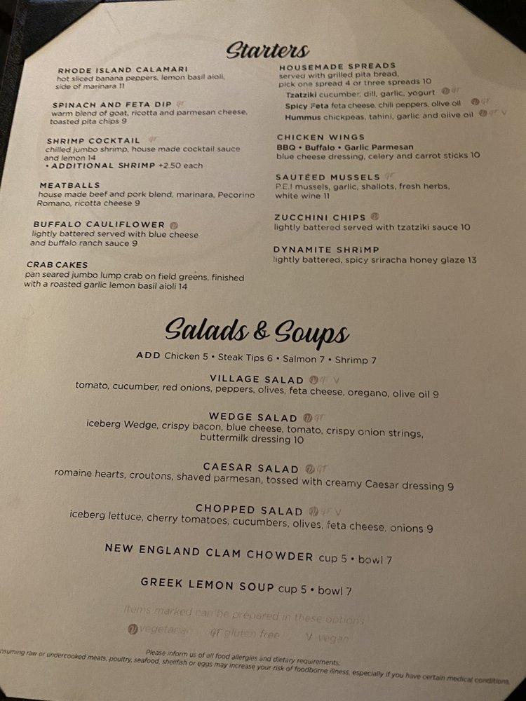 Menu at Christophers Kitchen and Bar, Woonsocket