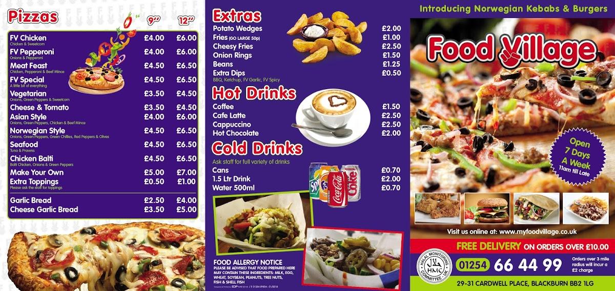Menu at Food Village restaurant, Blackburn