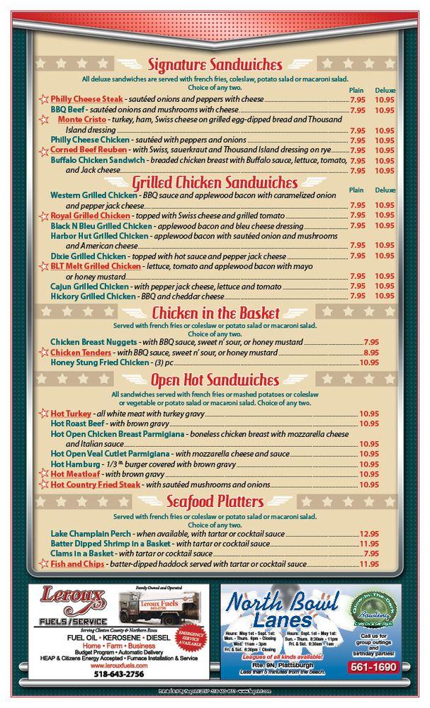 Menu at Gus' Red Hots restaurant, Plattsburgh