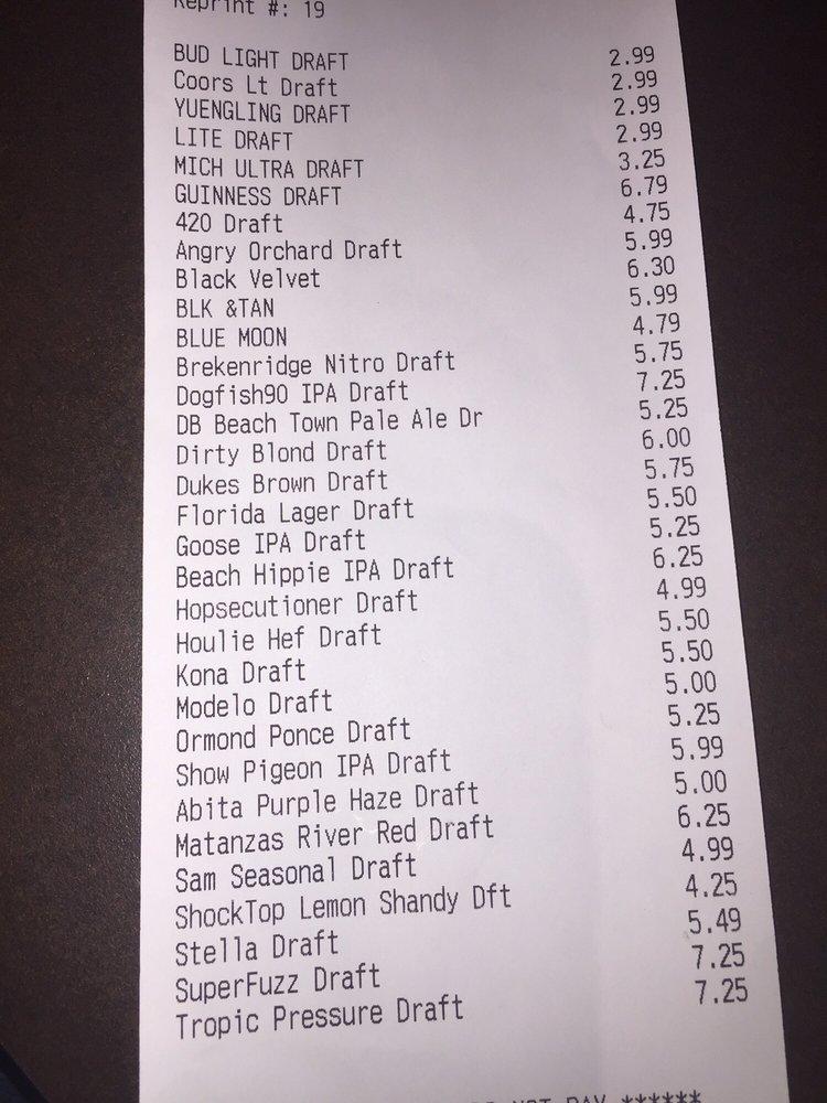 Menu at Houligan's A Spirited Sports Grille pub & bar, Daytona Beach