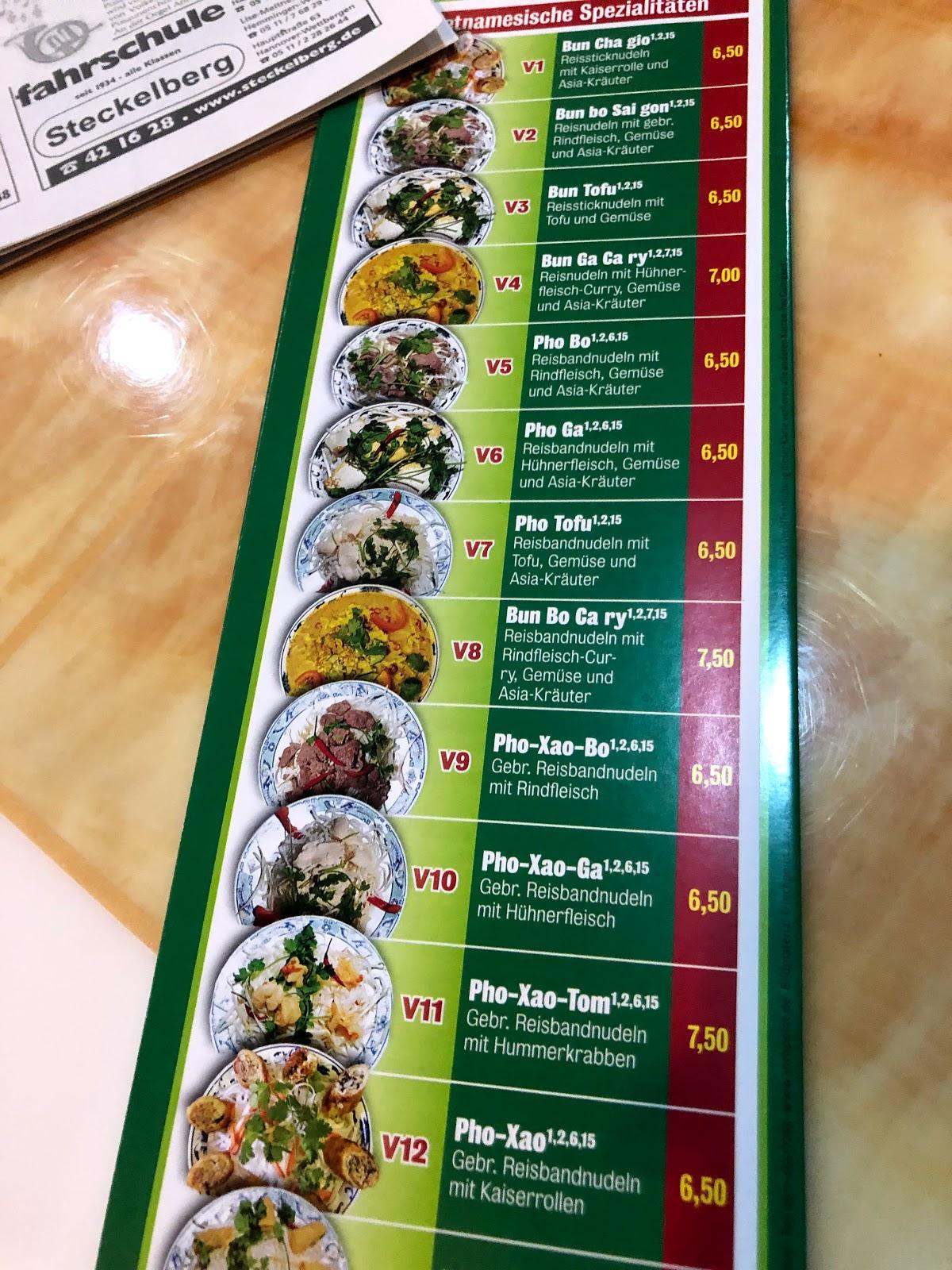 Speisekarte von Linh Son restaurant, Hannover