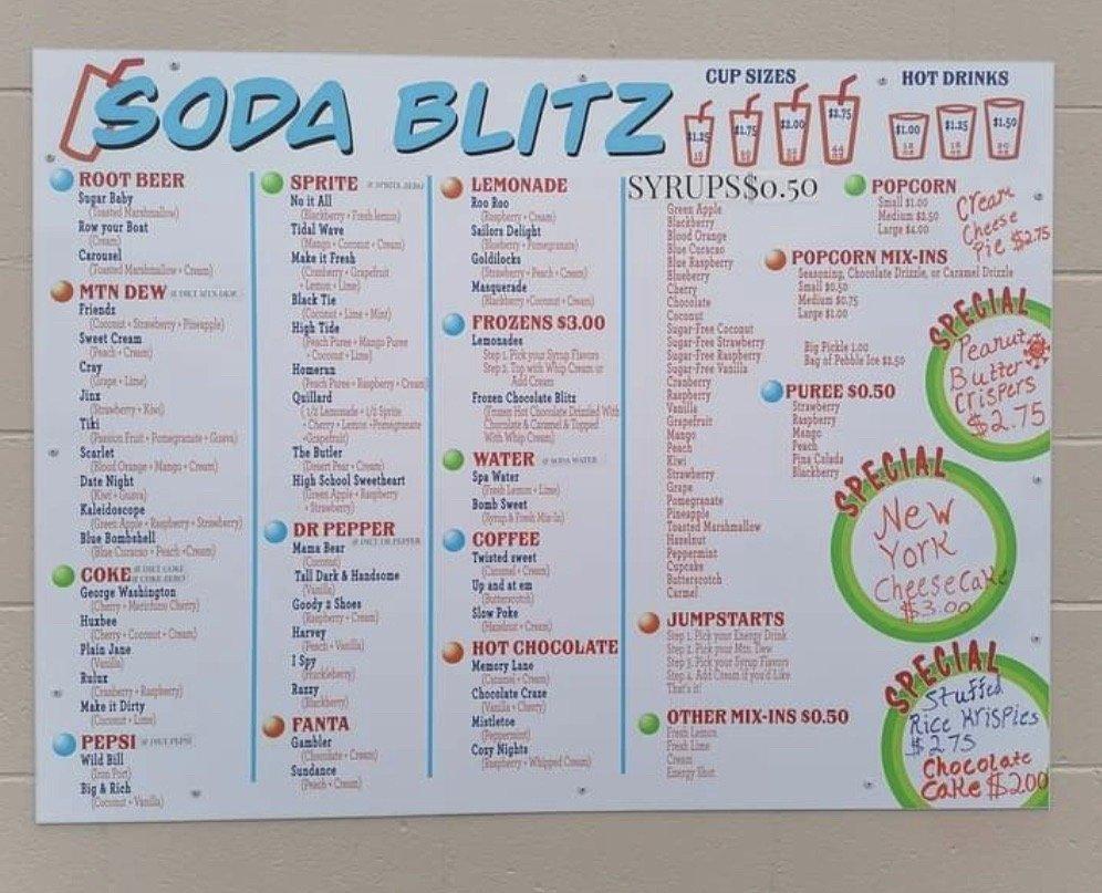 Menu at Soda Blitz pub & bar, La Grande