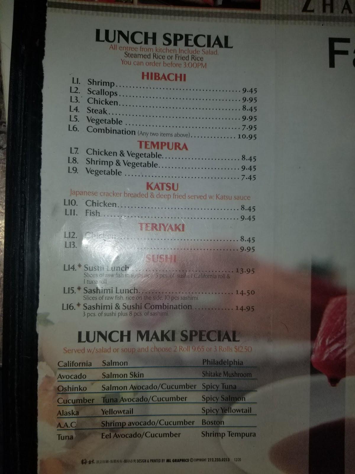 Menu at Fancy Q Sushi Bar And Grill Waycross, Waycross