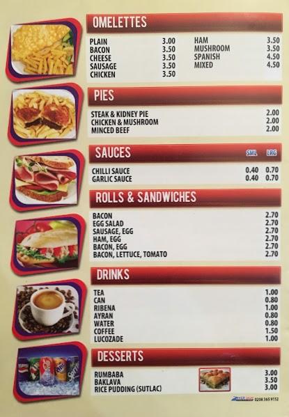 Menu at Capital Kebab House fast food, London, 63 The Cut