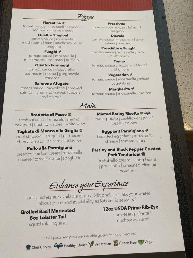 Menu at Grazie, Cancún