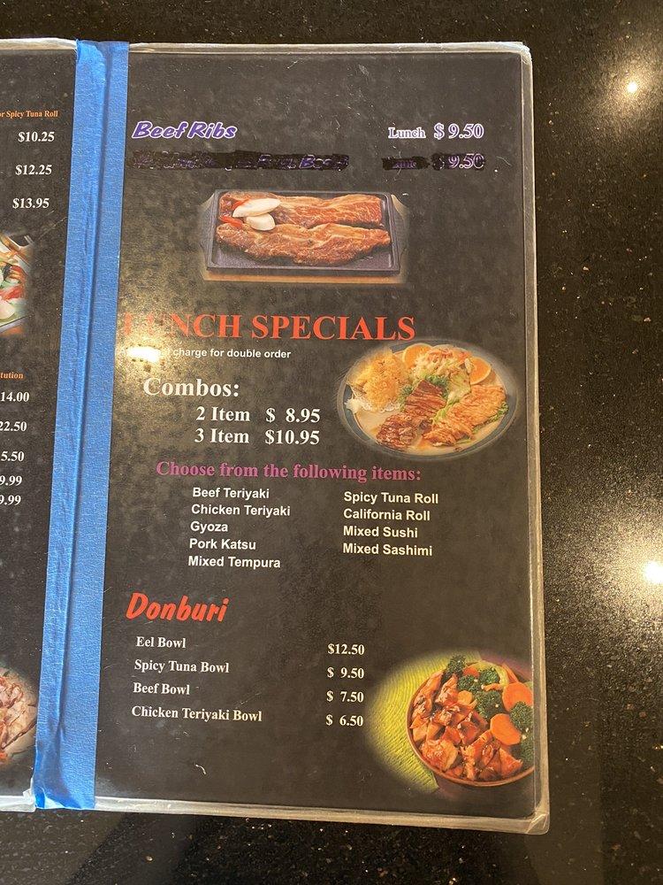 Menu at Mika Sushi restaurant, Camarillo