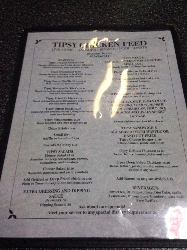 Menu at The Tipsy Chicken pub & bar, Sachse
