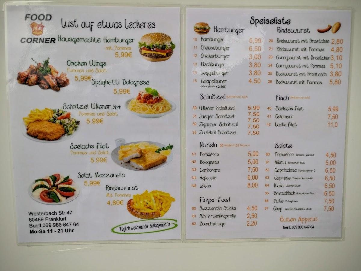 Menu at Food Corner - Pizza Kaiser, Frankfurt