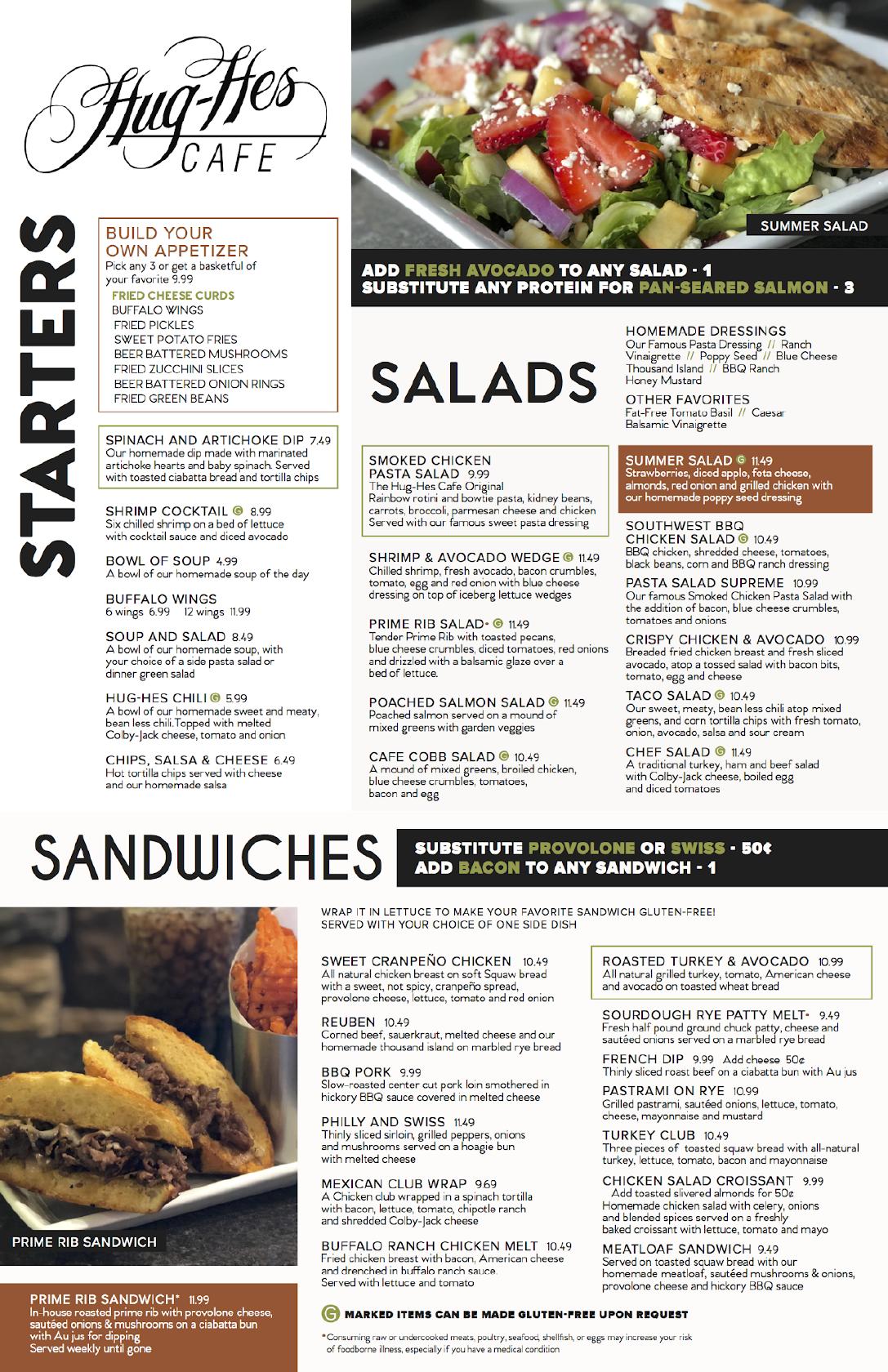 Menu at Hug-Hes Cafe, North Ogden, 360 E 2600 N