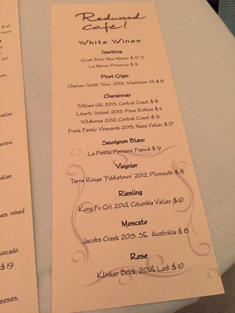 Menu at Redwood Café pub & bar, Modesto, Dale Rd