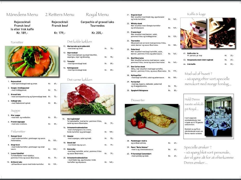 Menu at Restaurant / Hotel Royal, Aabenraa