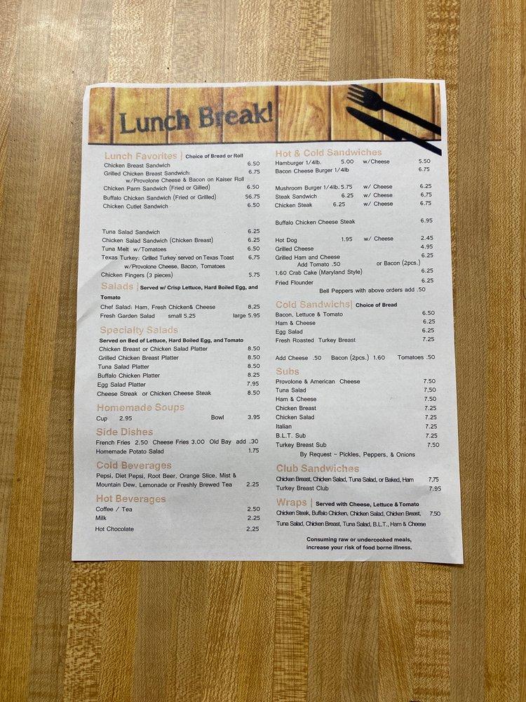 Menu at Sterling Grille restaurant, Wilmington, 919 Orange St