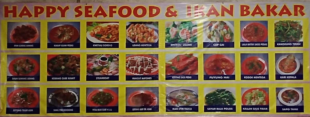 Menu at Happy Seafood restaurant, Batam