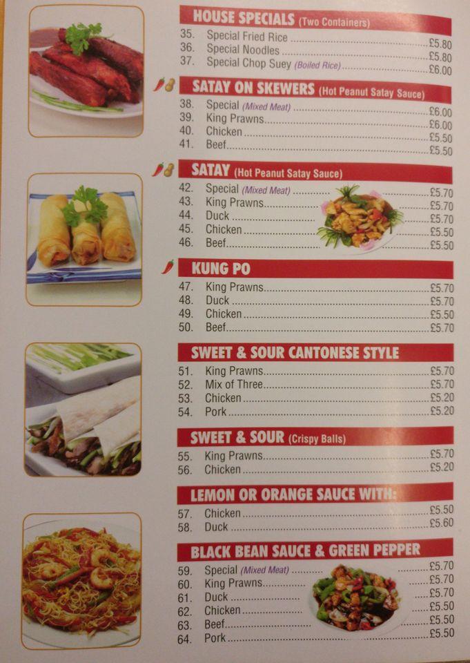 Menu at House of Mr Li fast food, Sutton Coldfield