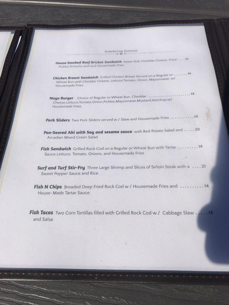 Carta del restaurante Noyo River Grill, Fort Bragg