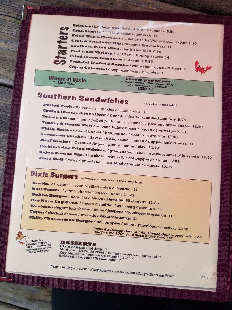 Menu at Dixie Grill BBQ, Aiea