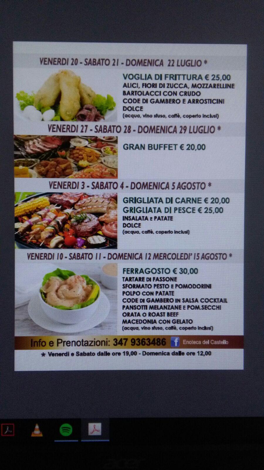 Menu da Castello ristorante, Alice Castello