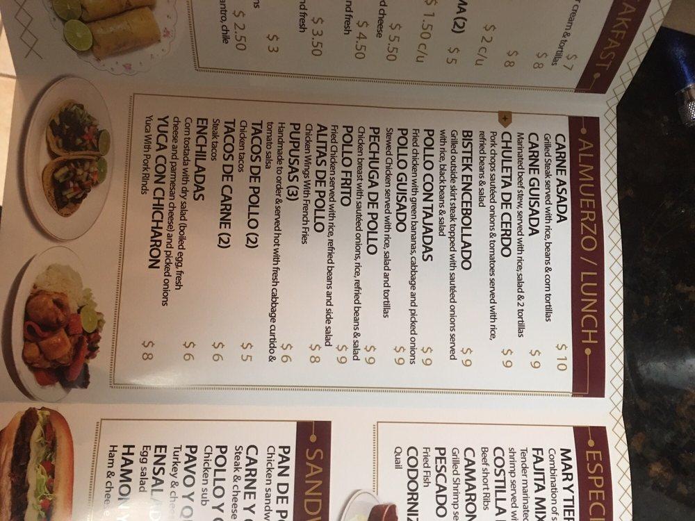 Menu at J & S Bakery, Springfield
