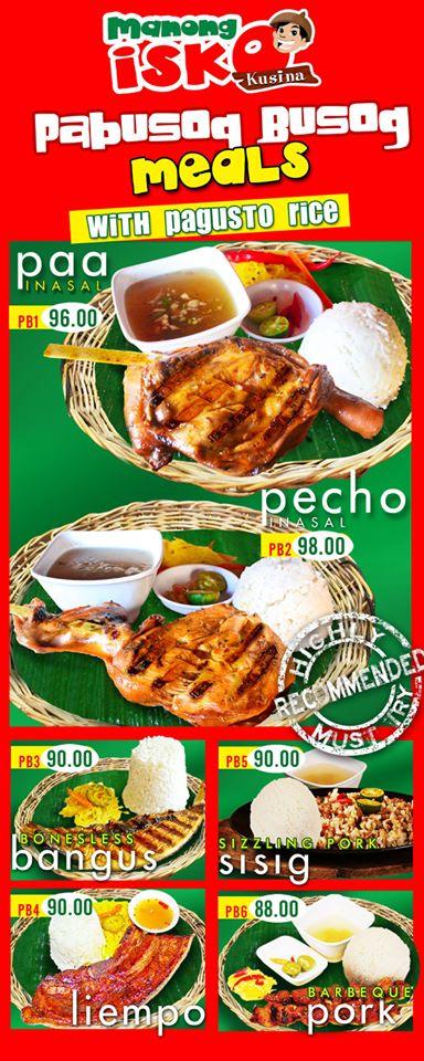 Menu at Manong Isko Kusina, Iloilo City