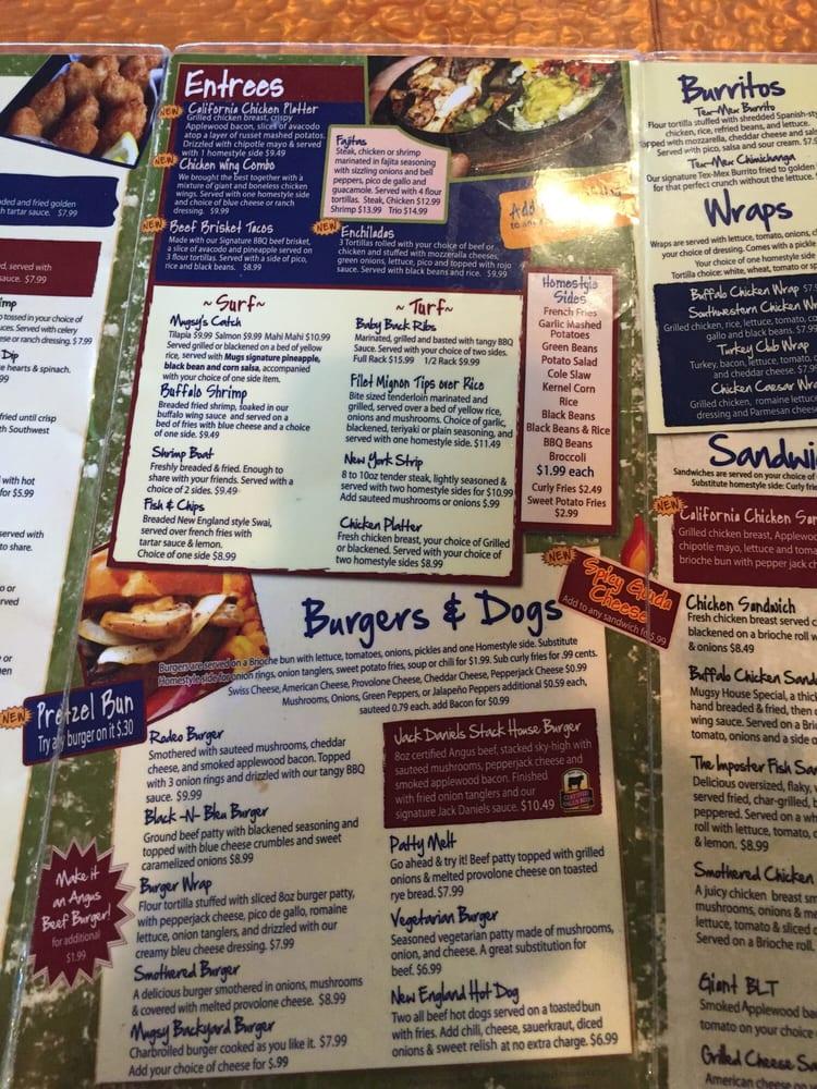 Menu at Mugs Sports Bar and Grill, Clearwater