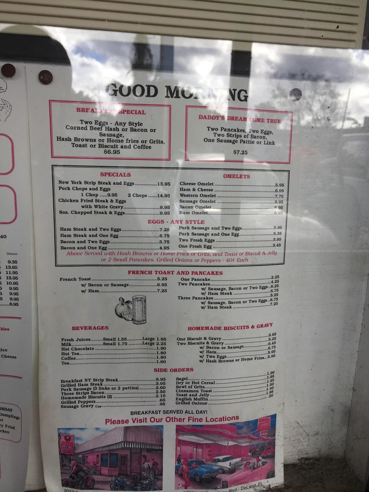 Menu at Hampton's Restaurant, Daytona Beach, Mason Ave