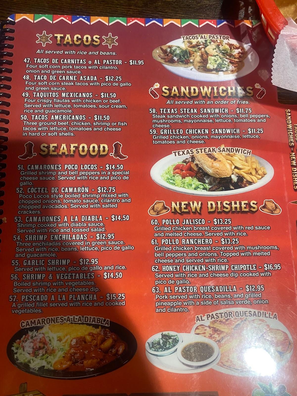 Menu at Poco Locos Mexican Grill restaurant, Smiths Station