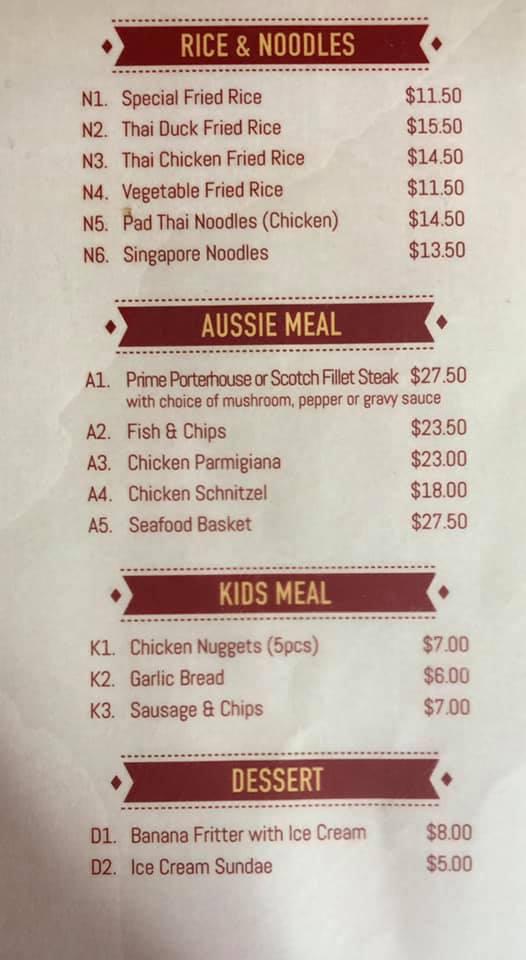 Menu at Swan kitchen (Order Online) restaurant, Corowa