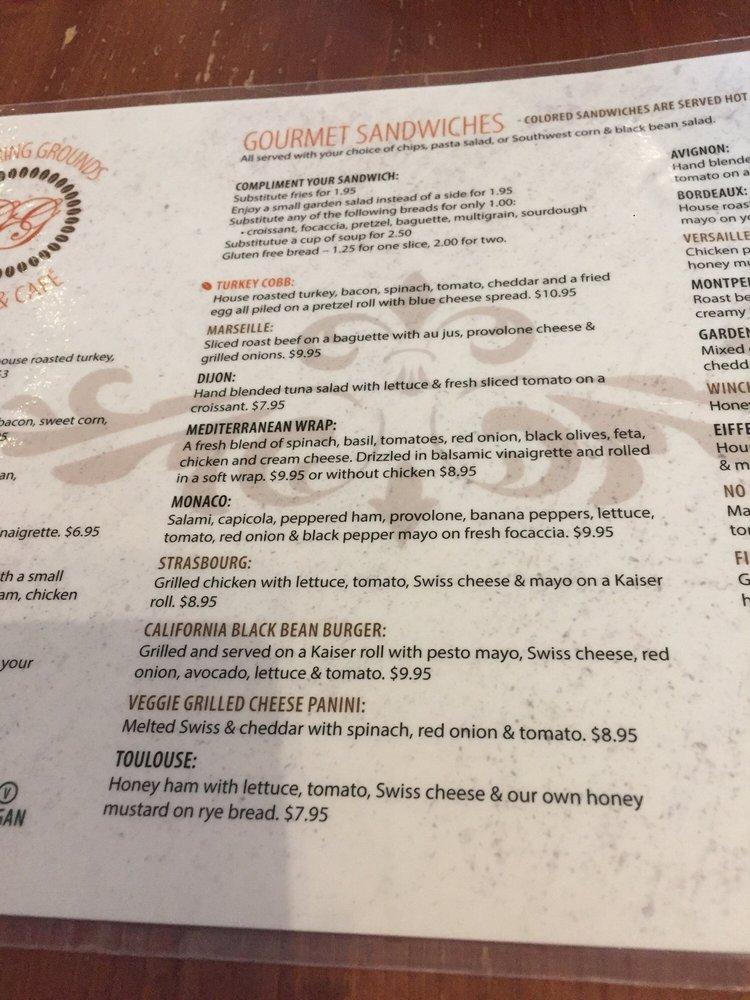 Menu at Gathering Grounds Patisserie & Cafe, Luray
