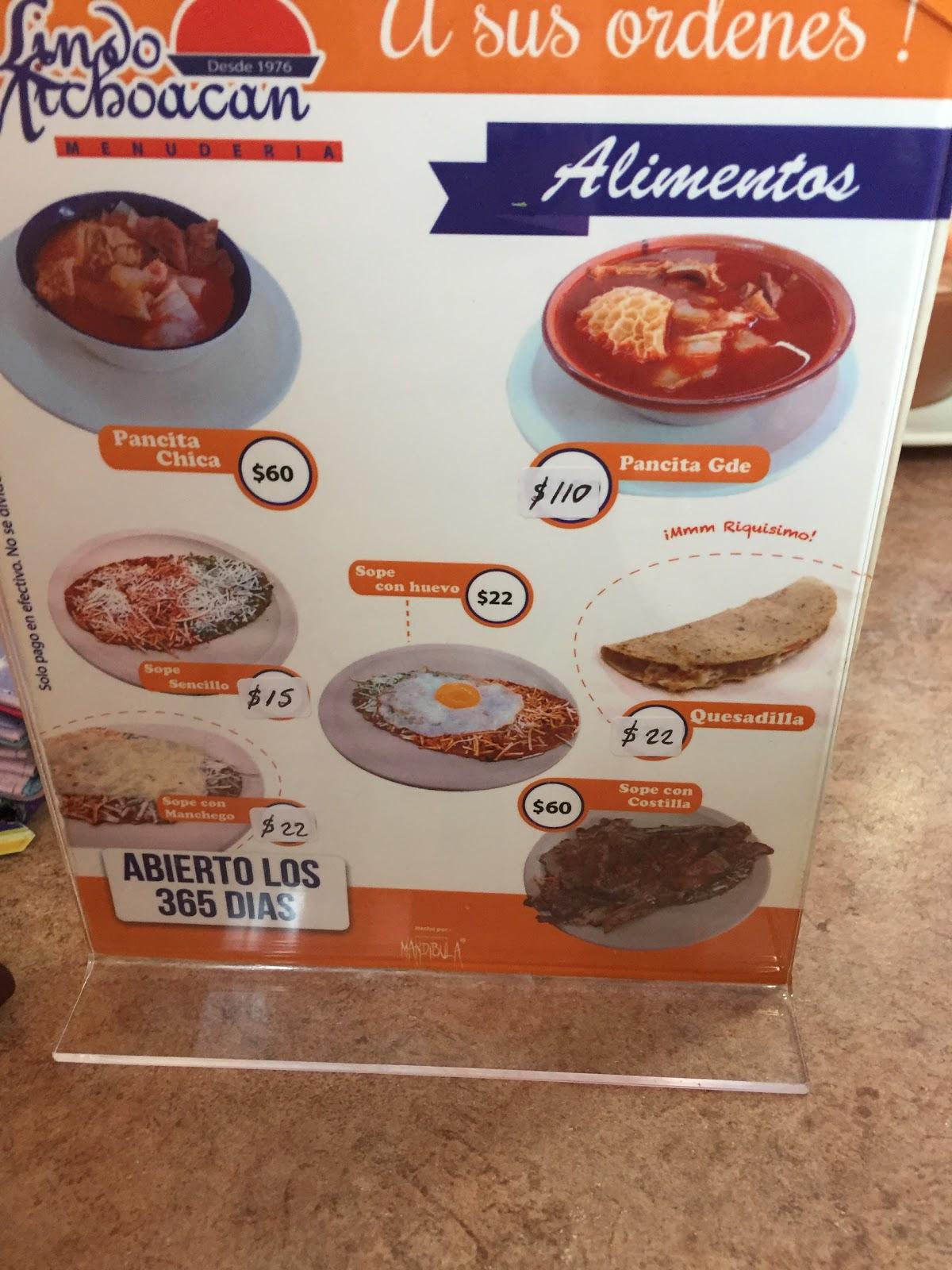Carta del restaurante Menudería Lindo Michoacán, Ciudad del México ...