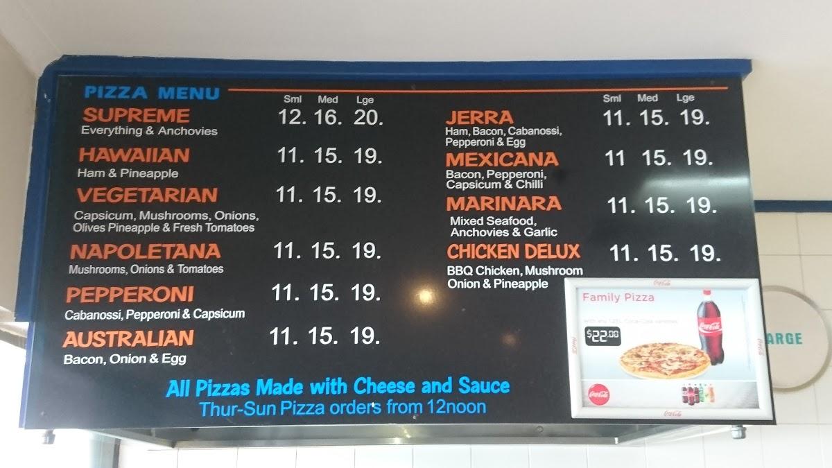 Menu at The Jerra Restaurant, Jerrabomberra