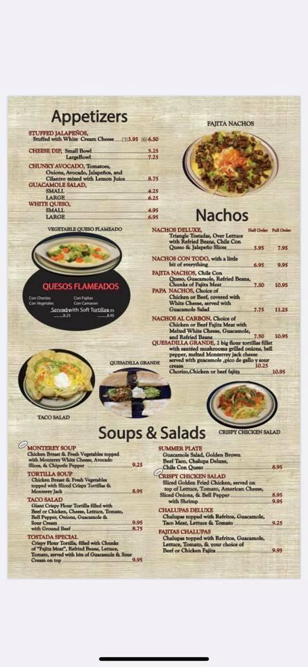 Menu at Cielito Lindo Restaurant II, Bellville