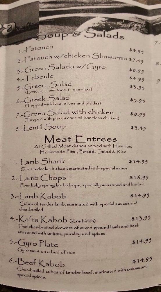 Menu at Cleopatra Grill and Hummus restaurant, Federal Heights