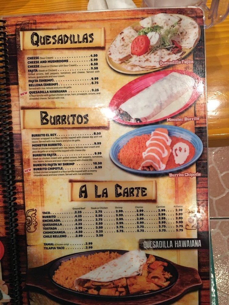 Menu at Don Sol Mexican Grill restaurant, Mattoon