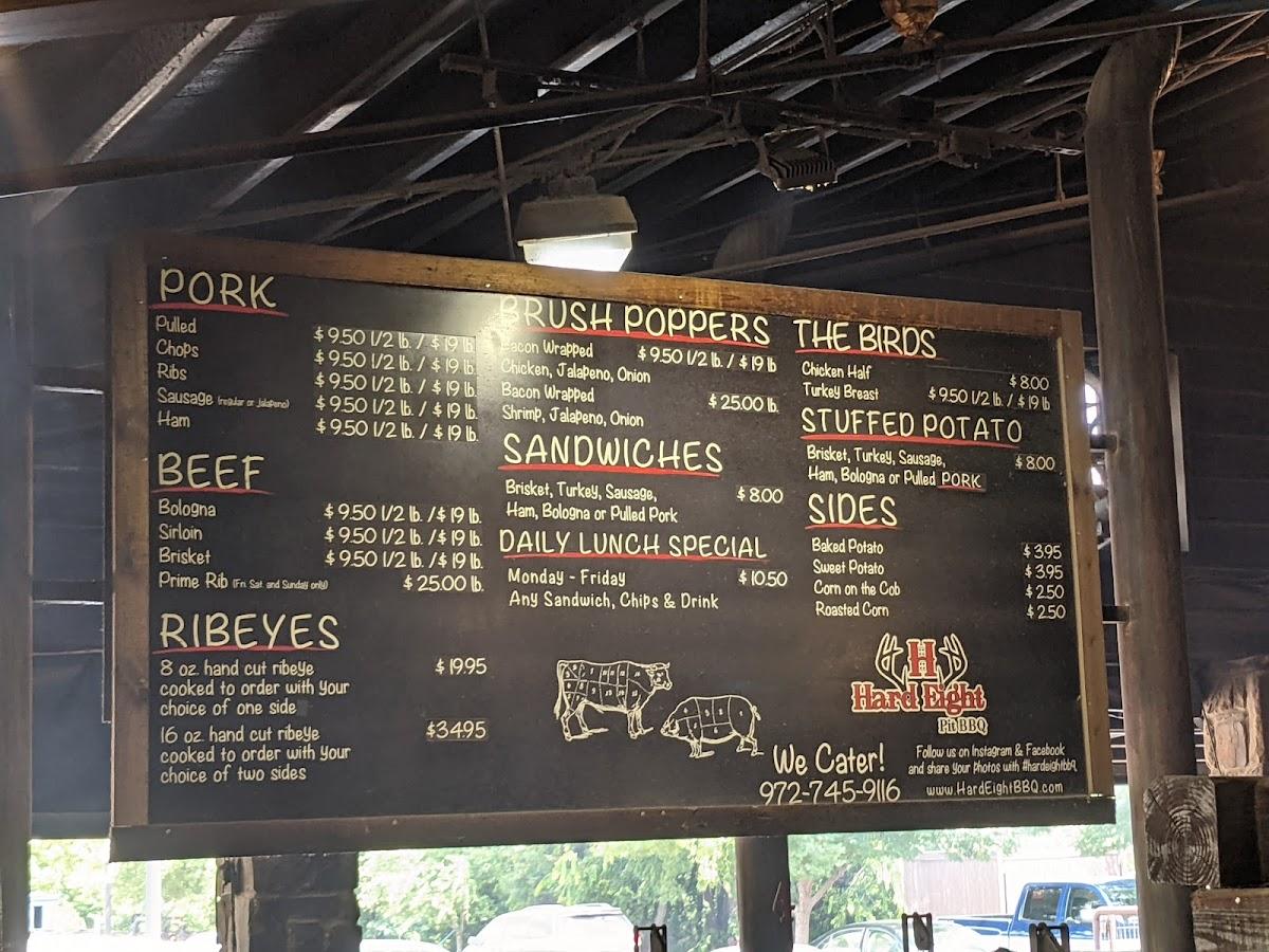 Menu at Hard Eight BBQ, Coppell