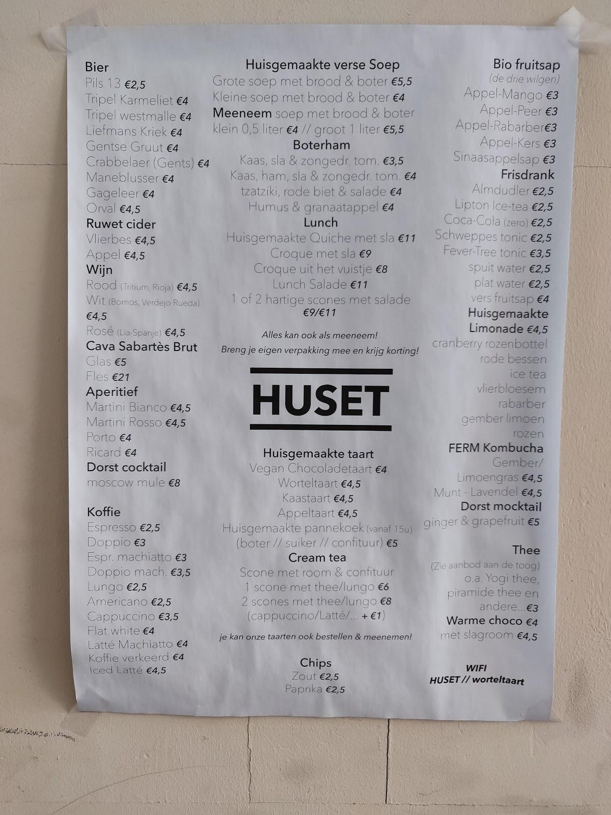 Speisekarte von HUSET, Gent