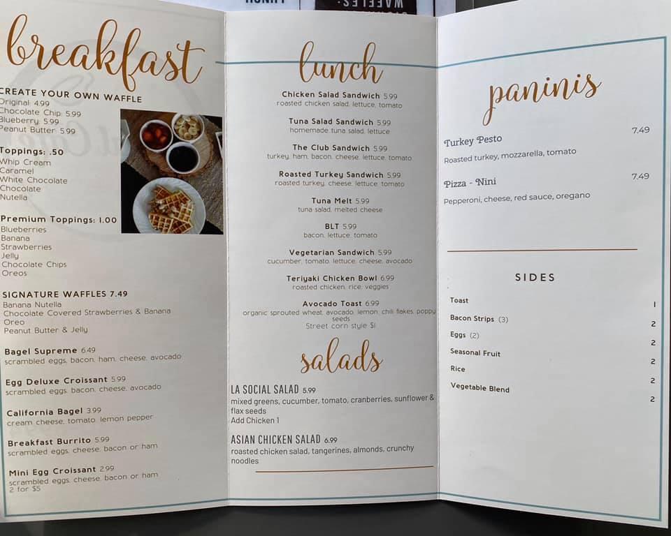Menu at LA SOCIAL CAFE, West Covina