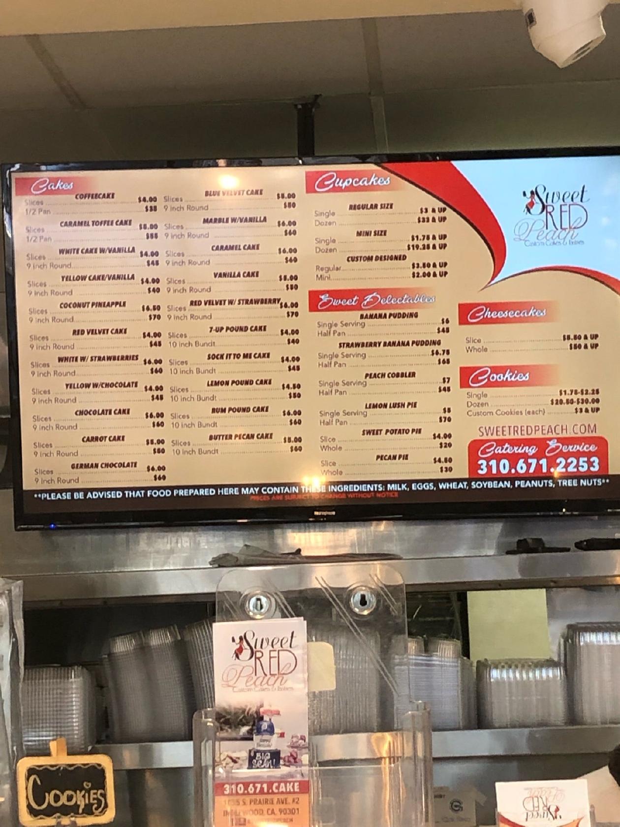 Menu at Sweet Red Peach desserts, Inglewood, S Prairie Ave #2