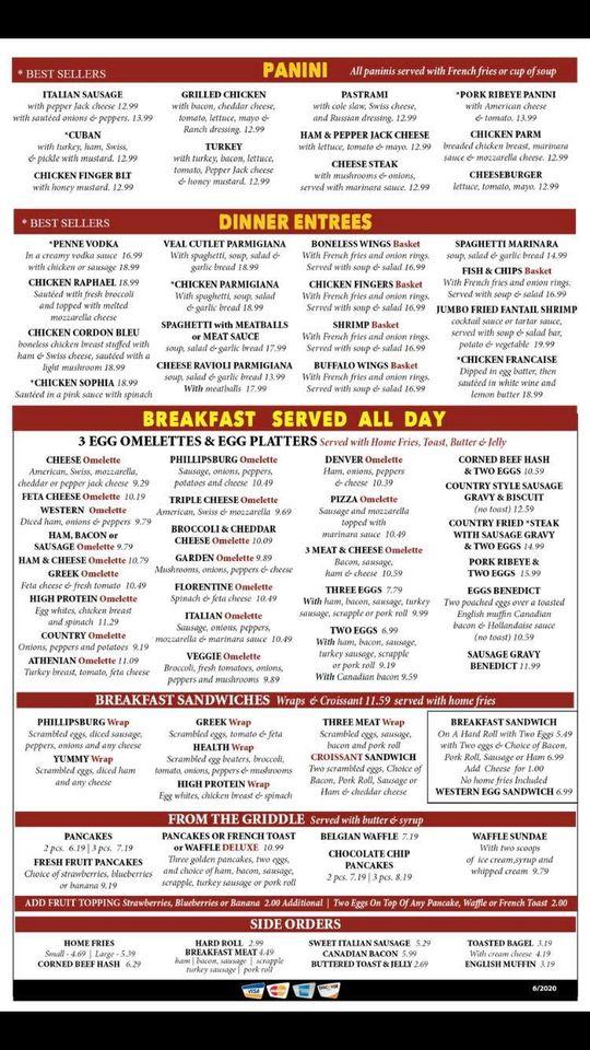 Carta del restaurante Key City Diner, Phillipsburg
