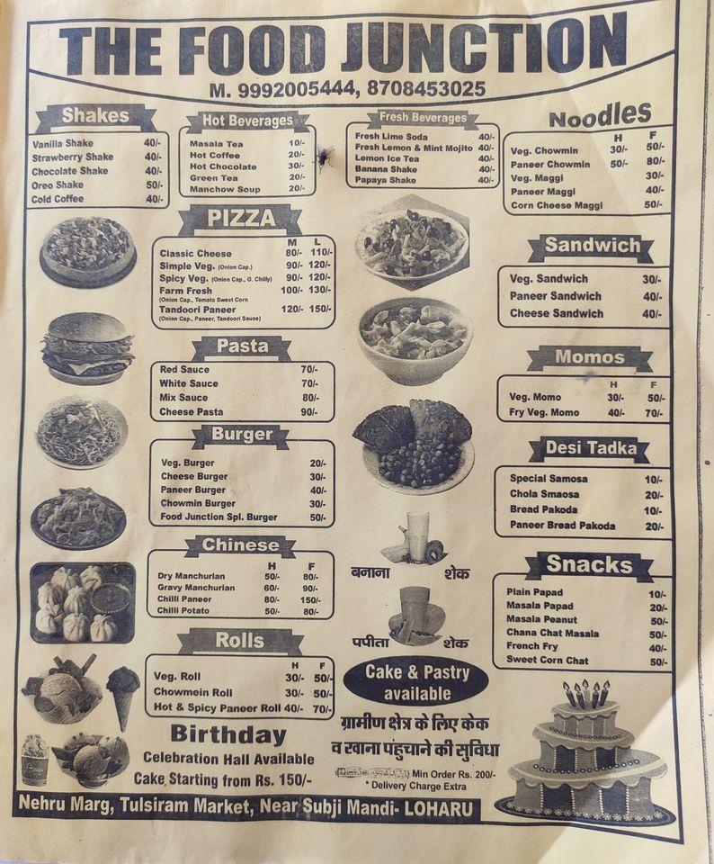 Menu at The FOOD Junction, Loharu