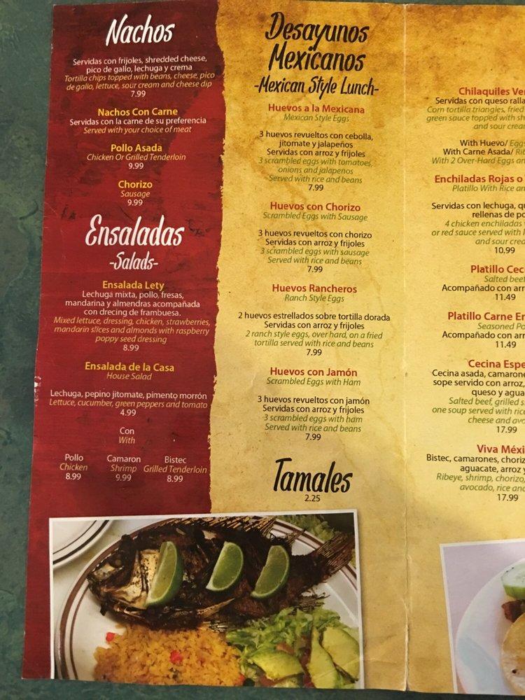 Menu at Chilangos Authentic Mexican Restaurante, Lititz