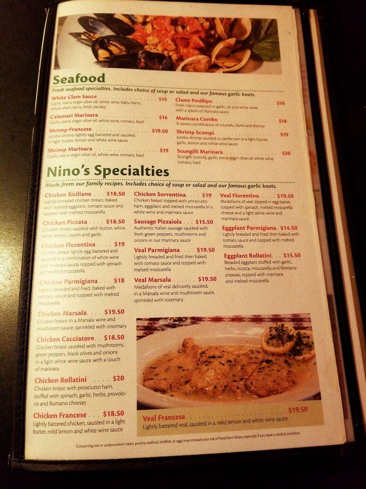 Menu at Nino’s Pizzeria and Restaurant, Estero
