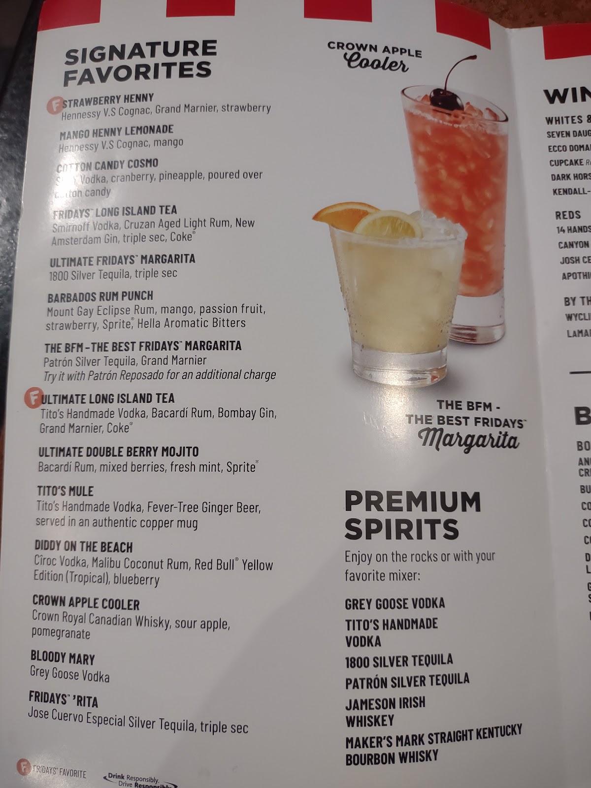 Menu at TGI Fridays pub & bar, Waterbury