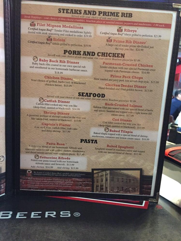 Menu at Chasers Restaurant, Lebanon