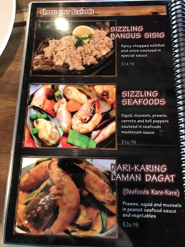 Menu at Isla Restaurant, San Bruno